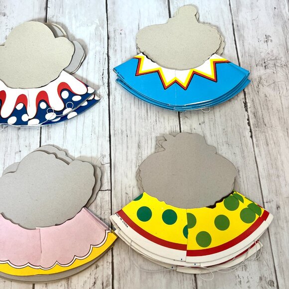 Party Supplies | Vintage Clown Paper Birthday Party Hats 6 Types And 22 ...